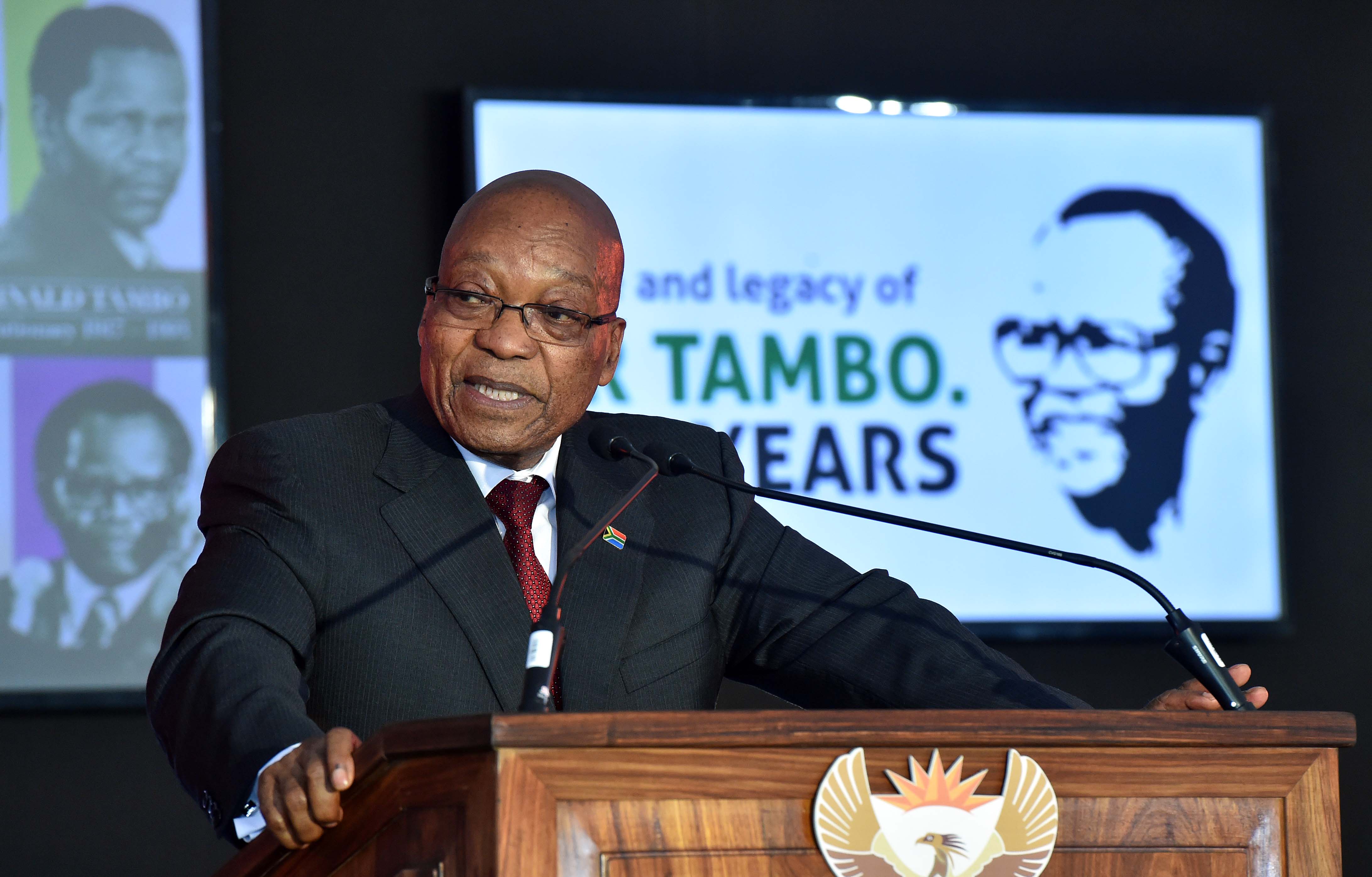 Jacob Zuma at the statue unveiling of OR Tambo - Moneyweb