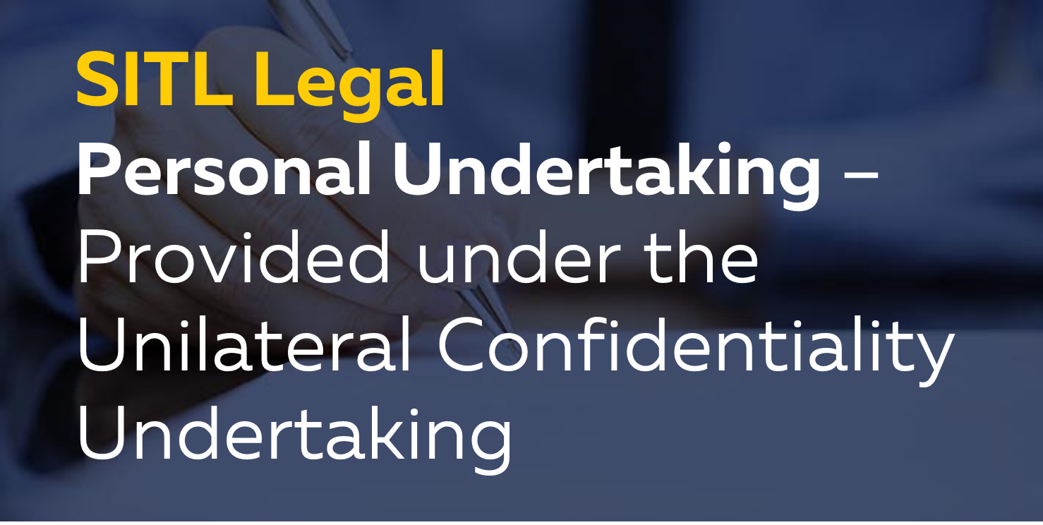 Personal Undertaking – Provided under the Unilateral Confidentiality ...