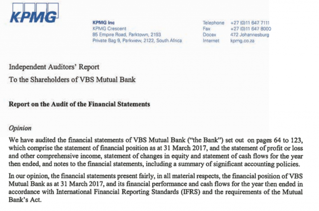 KPMG admits partners took undisclosed loans from VBS | The Citizen