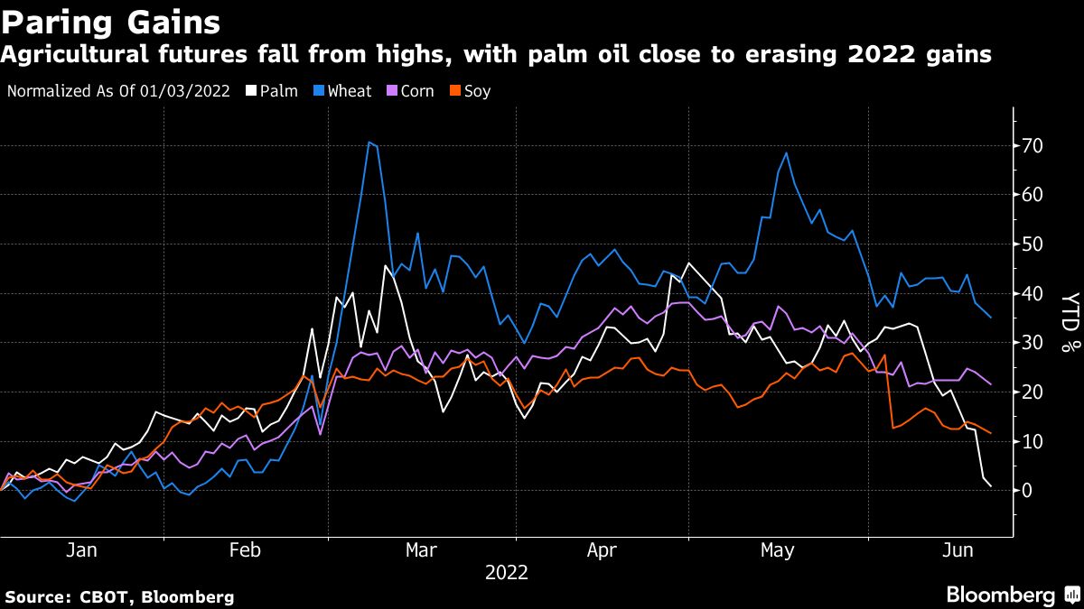 Global food inflation gets reprieve as wheat to palm oil tumble - Moneyweb