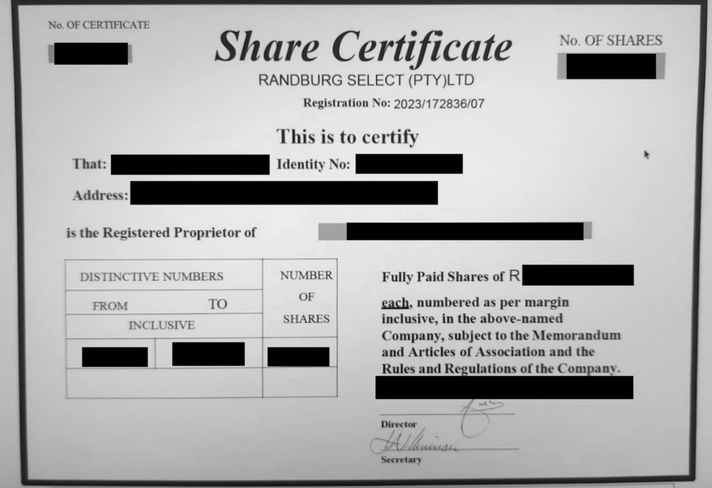 KleuterZone share certificates reference companies that do not exist ...
